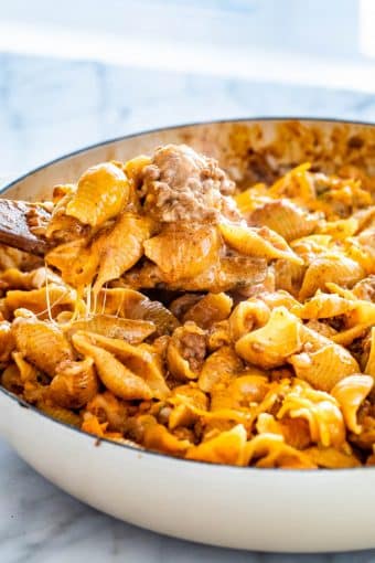 Cheeseburger Hamburger Helper - Craving Home Cooked