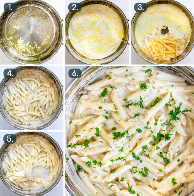 One Pot Creamy Parmesan Pasta - Craving Home Cooked