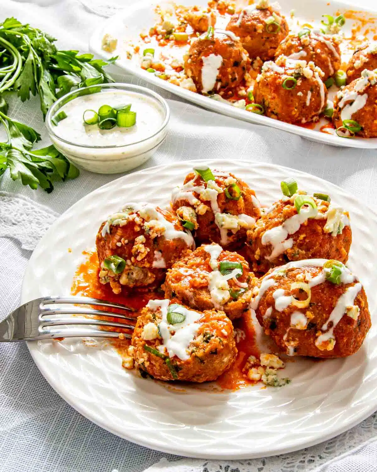 Buffalo Chicken Meatballs - Craving Home Cooked