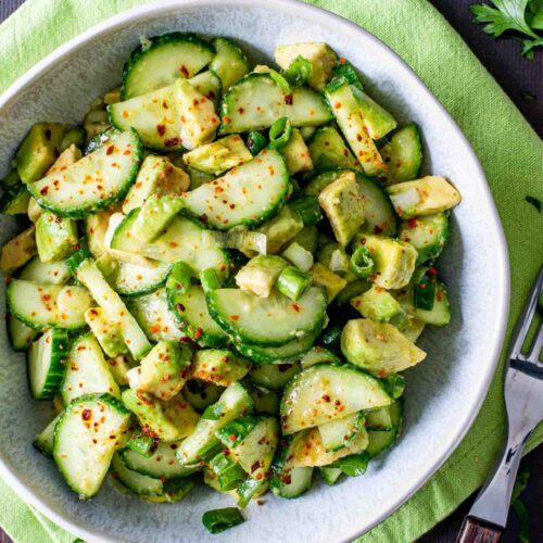 Cucumber Avocado Salad - Craving Home Cooked
