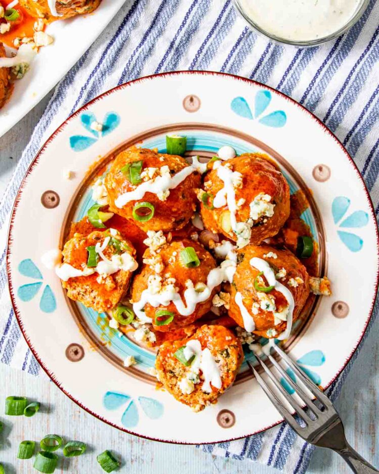 Buffalo Chicken Meatballs - Craving Home Cooked