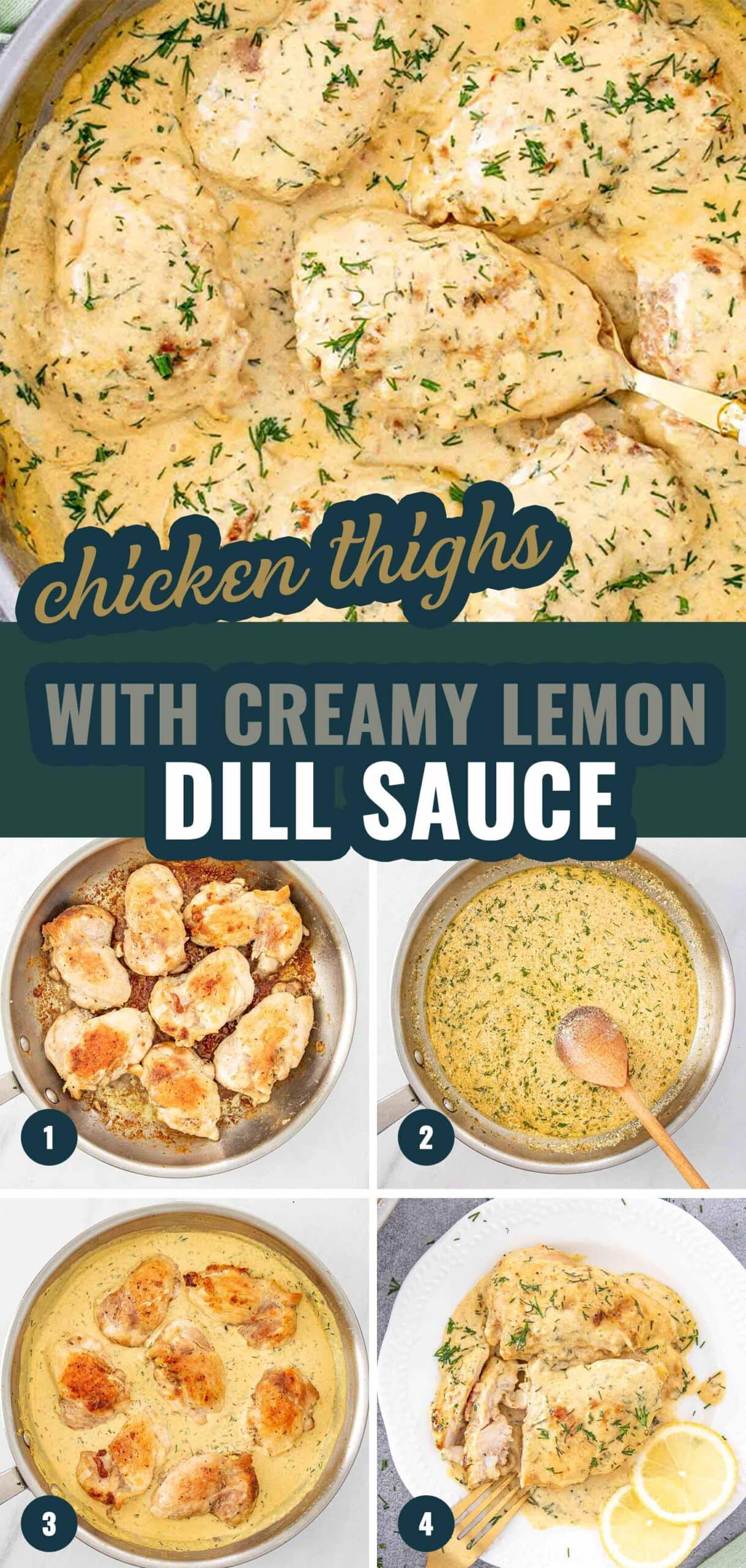 Chicken Thighs with Creamy Lemon Dill Sauce - Craving Home Cooked