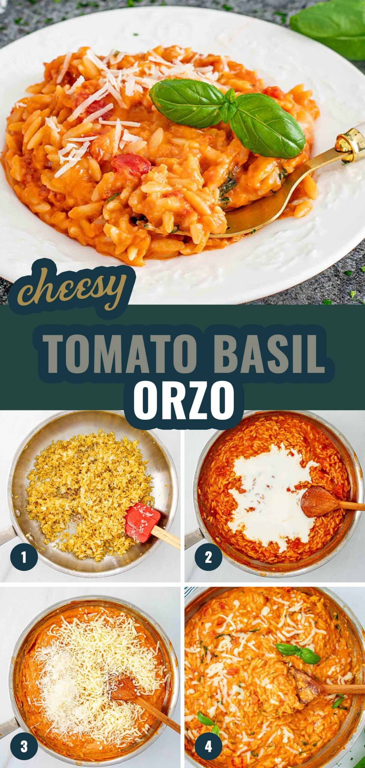 Cheesy Tomato Basil Orzo - Craving Home Cooked
